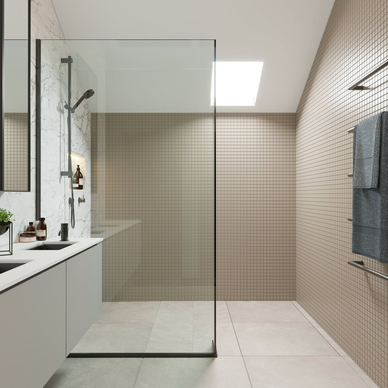 Crest Sereno Walk In Panel 1000Mm Range - 5 Colours – Elite Bathroomware
