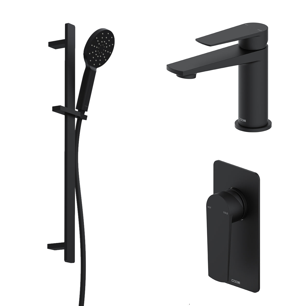 CODE PURE CONTEMPORARY TAPWARE PACKAGE BLACK – Elite Bathroomware