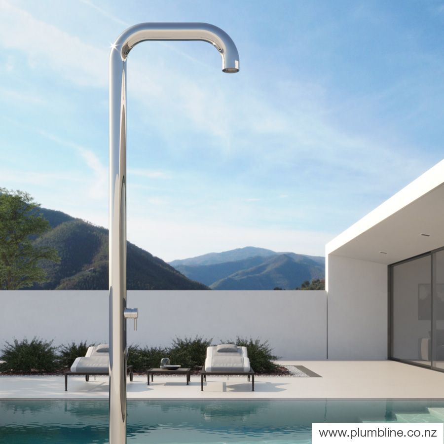 PLUMBLINE BOSS OUTDOOR SHOWER WITH MIXER – Elite Bathroomware